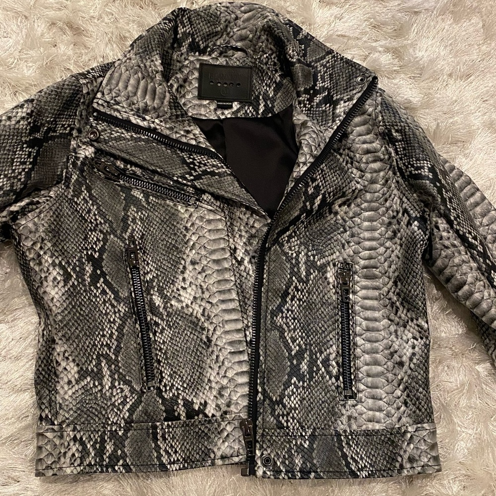 Blanknyc Faux Snakeskin Leather Jacket - Gem